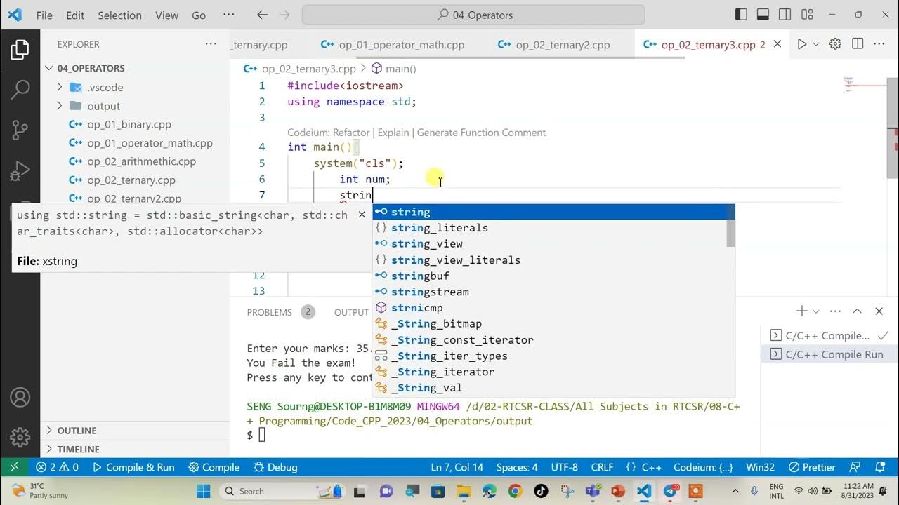 #CPP ការប្រើប្រាស់ Ternary Operator In C++ - YouTube