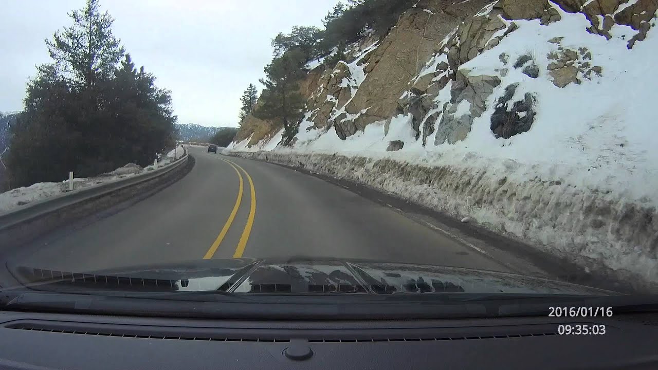 State Route 38 Up to Big Bear, CA | January 16, 2016 | Snow - YouTube
