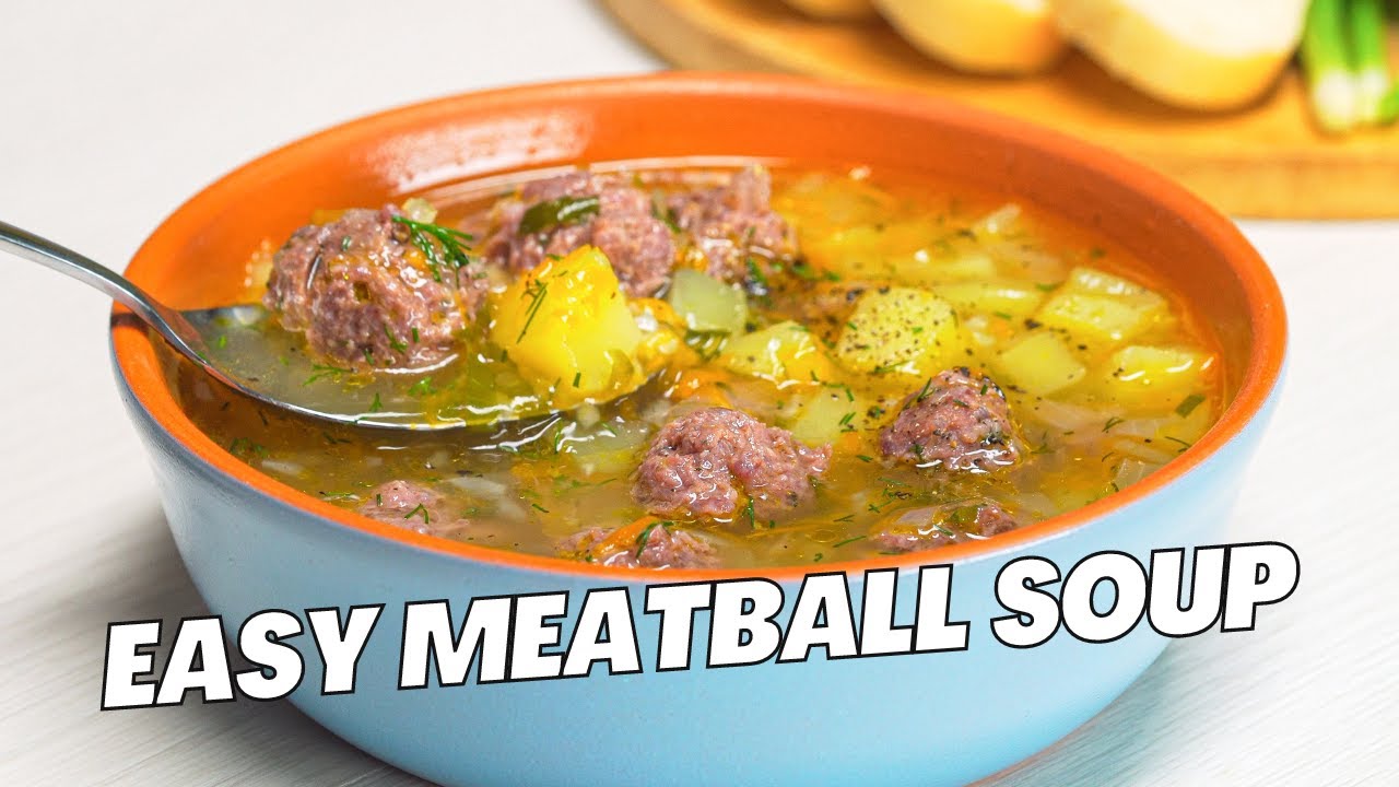 Homemade & Hearty MEATBALL SOUP in 30 MINUTES. Easy Comfort Food ...
