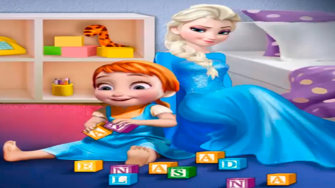 Disney Frozen - Elsa Playing Baby Anna - Disney Princess English - Game ...