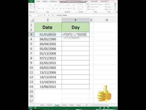 Find a Day with given Date in Excel #shorts #excel #exceltips #tips #exceltutorial #interview ...