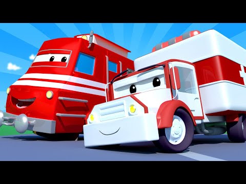 Lokomotywa Troy - Ambulans Amber 2 - Miasto Samochodów 🚄 Bajki Dla Dziecia