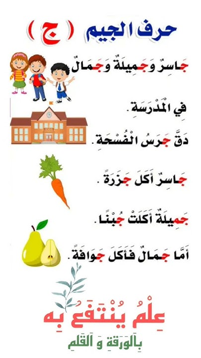 قصة حرف الجيم كلمات تبدأ بحرف الجيم تأسيسلغةعربية تعليم قراءة Short Shorts Shortvideo