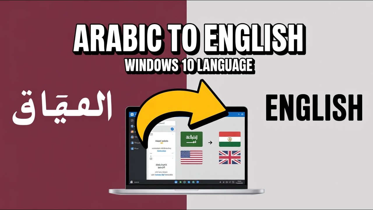 How To Change Windows 10 Language From Arabic To English - YouTube