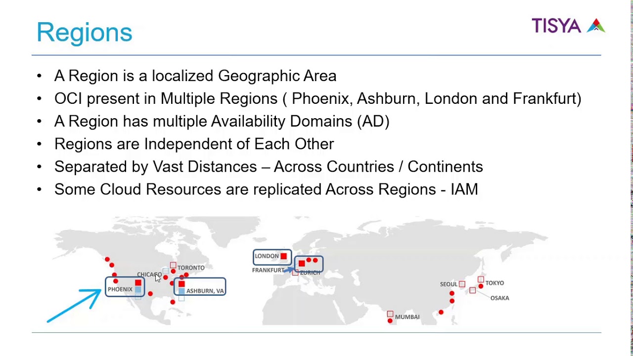 OCI Part 2 - video 1 - Regions ( Part of Udemy class) Look into the ...