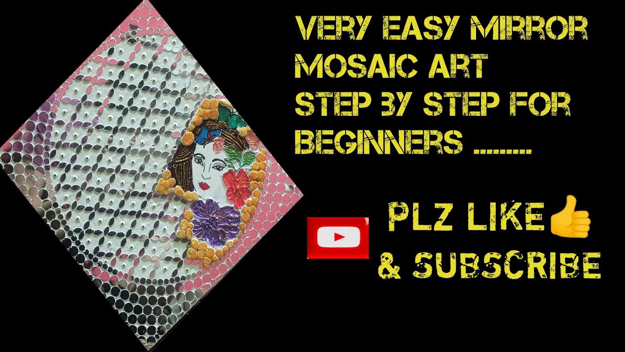Very Easy Mirror Mosaic Art Step By Step For Beginners ll #mosaicart ...