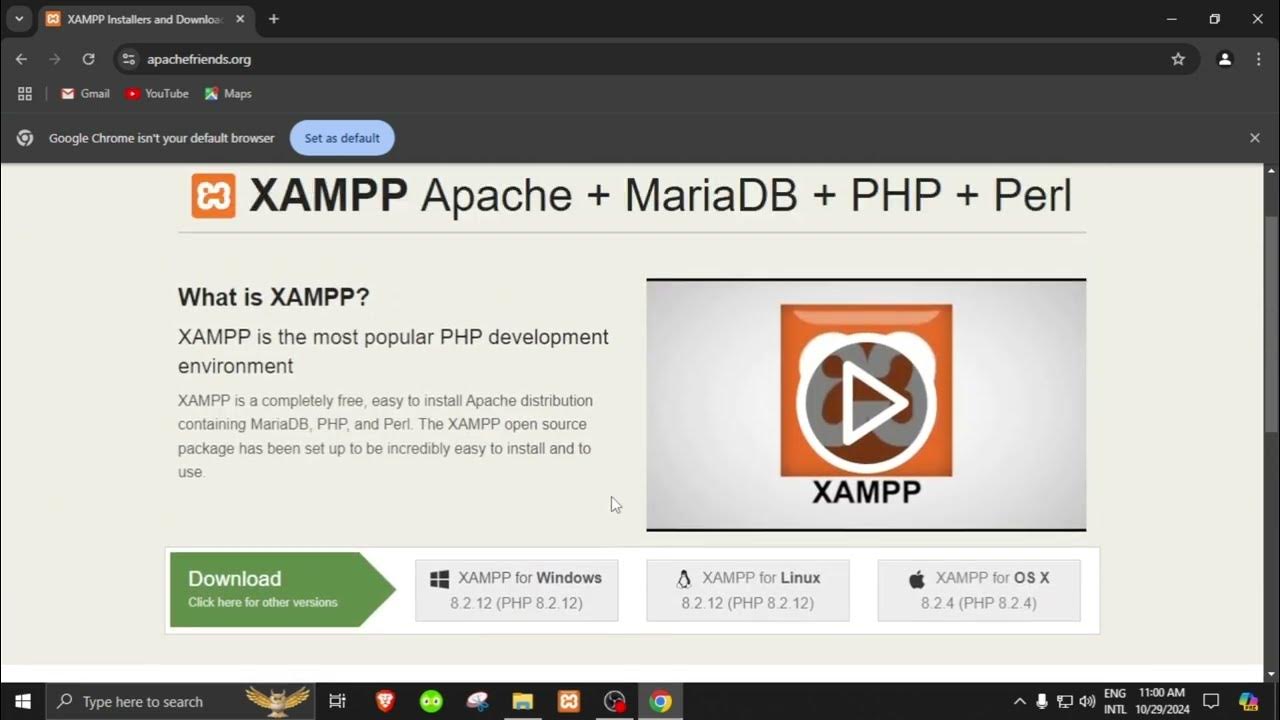 DBMS how to install and run xampp on windows device - YouTube