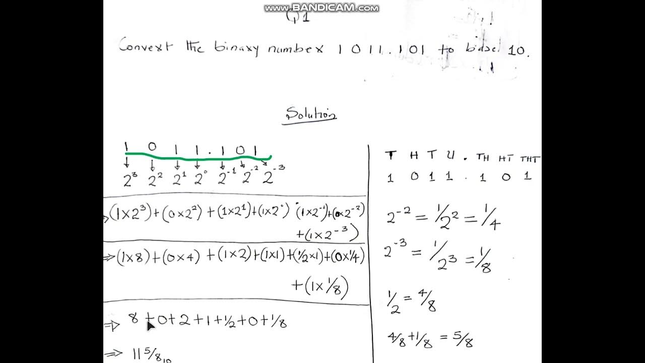 Binary Numbers solved example - YouTube