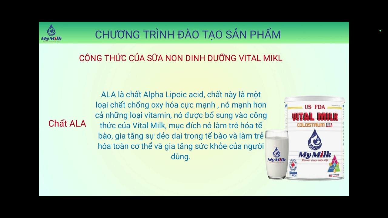 chia sẻ sản phẩm VITAL MILK - YouTube