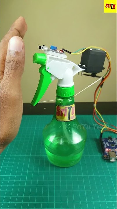 Automatic control hand sanitizer bottle with Arduino - YouTube