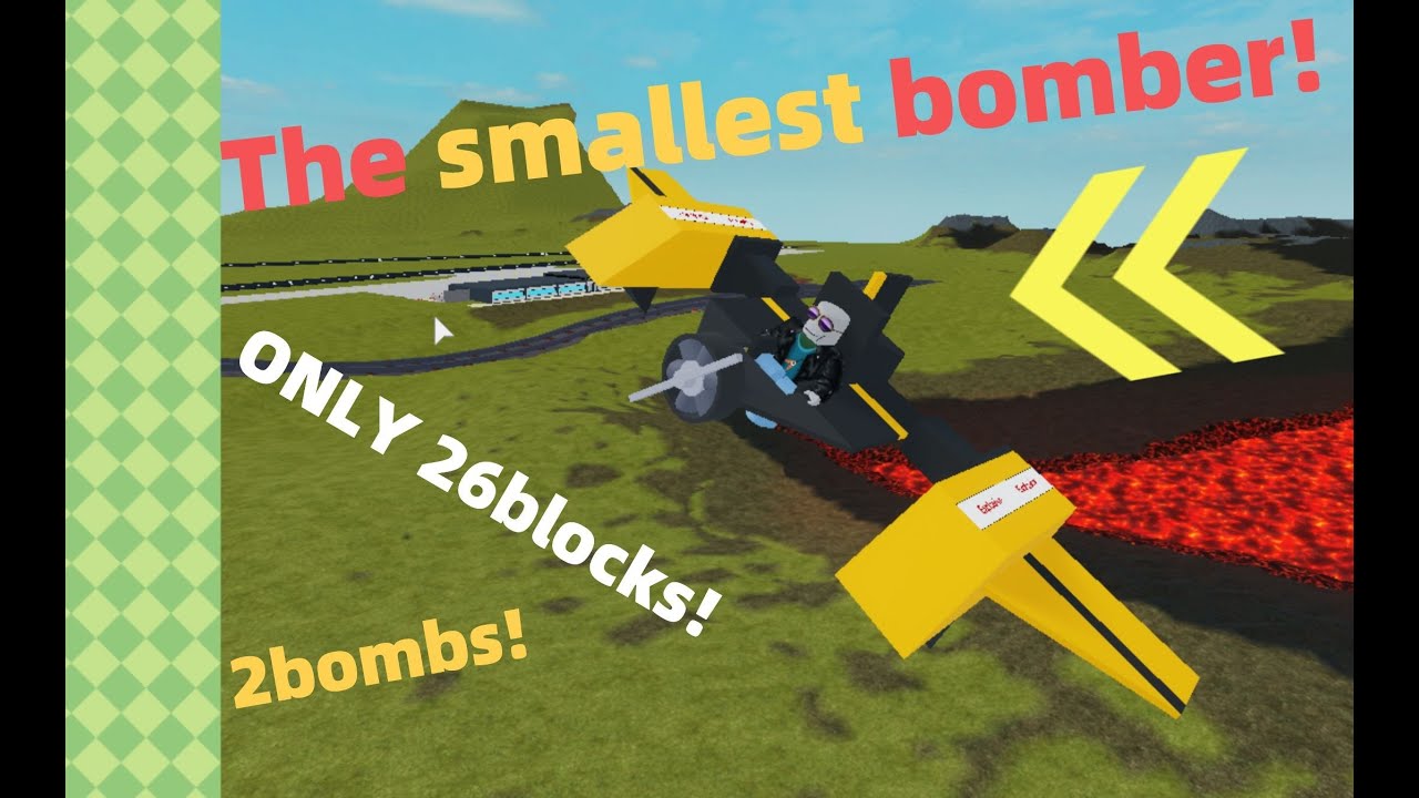 【roblox Plane Crazy】easy And Smallest Bomber Tutorial 25 Blocks Youtube