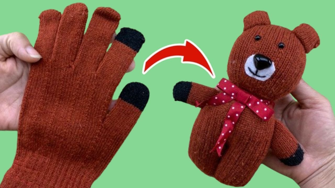 New Idea From A Glove 🧤How To Make A Cute Teddy Bear🐻 Teddy Bear - Gift ...