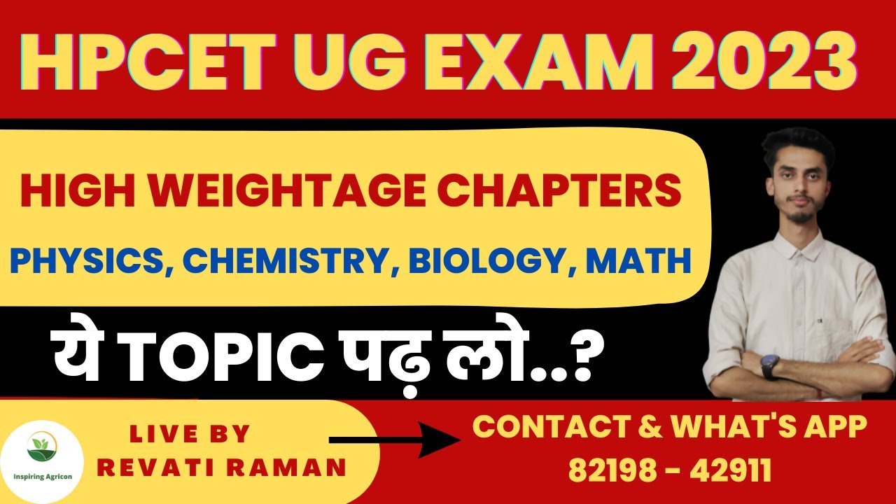 HPCET UG Exam Chapter wise Weightage / HPCET previous years questions ...