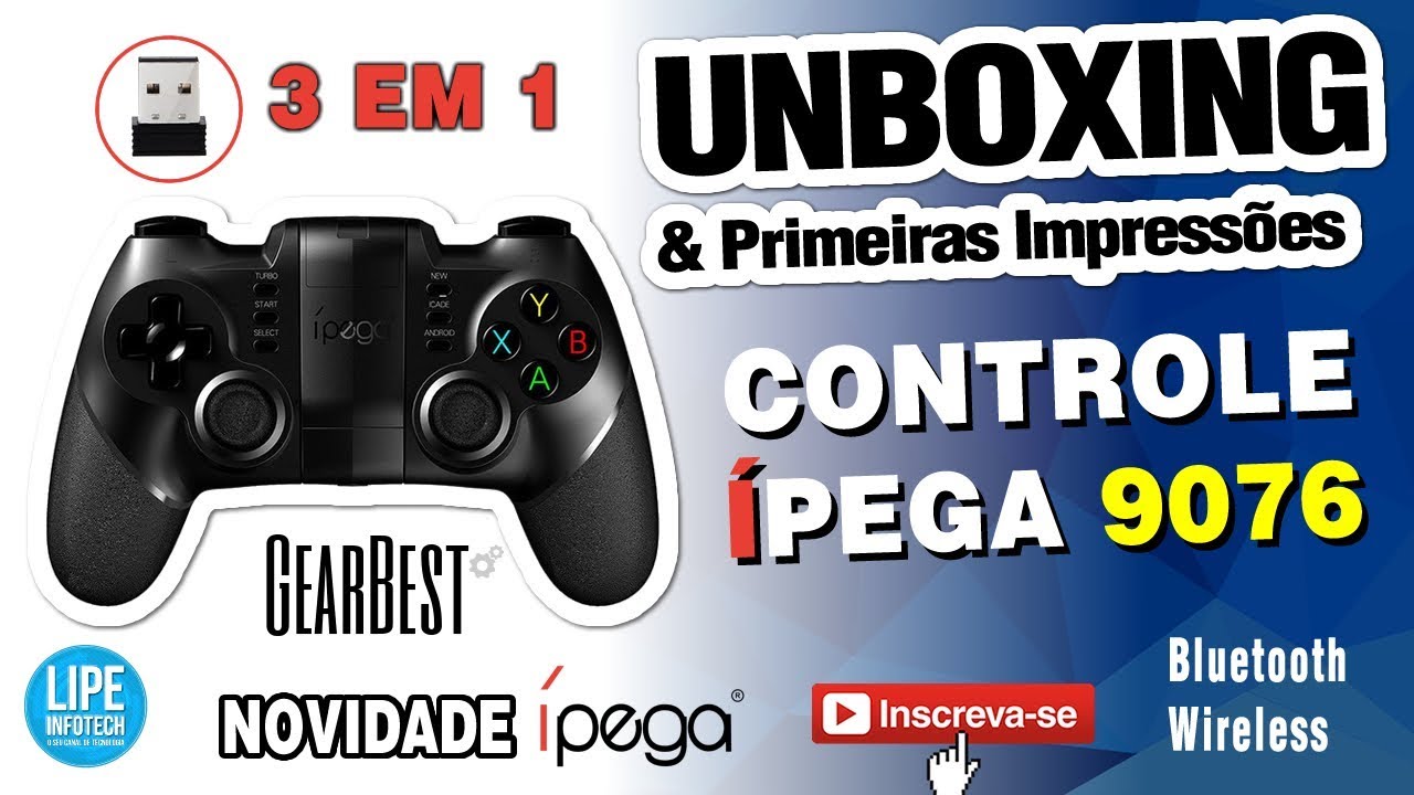 Ípega 9076 é o controle/Joystick 3 em 1 mais completo do mercado!!! #Unboxing e Primeiras ...