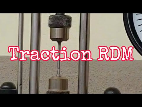 Exemple d'essai de traction sur presse universelle ( RDM ) - YouTube