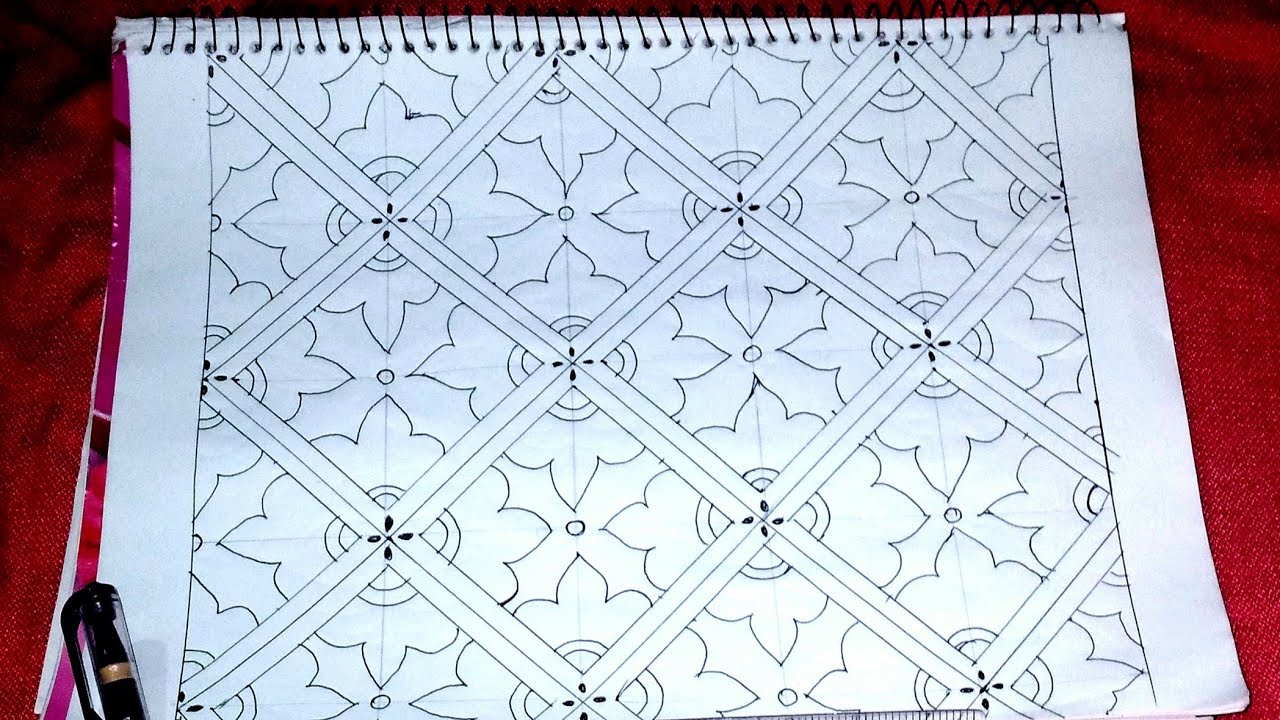 Nokshi katha drawing design // Nokshi katha simple design // Art Studio ...