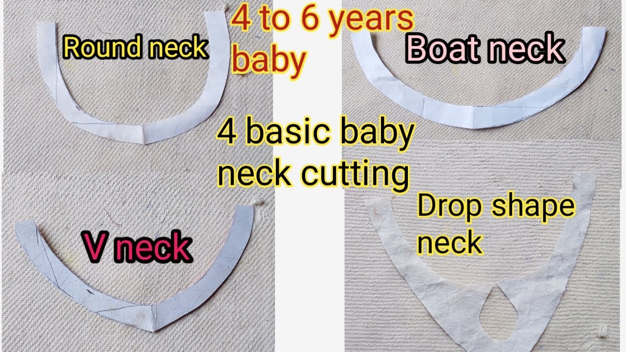 4 basic baby girl neck cutting for beginners|2 to 6 years baby girl ...