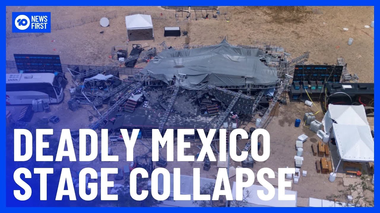 Nine Killed in Mexico Stage Collapse | 10 News First - YouTube