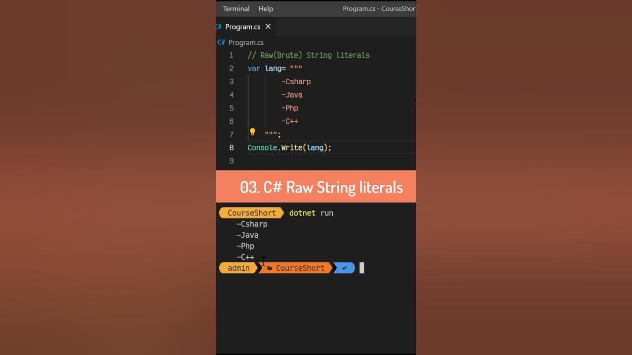 03 CSharp Raw String literals #shorts - YouTube