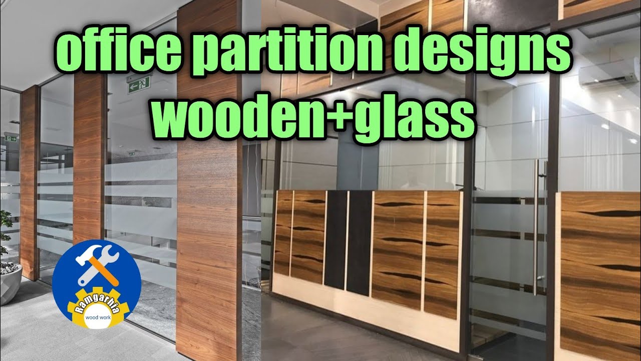 Office partitions design // Wooden+glass partition designs - YouTube