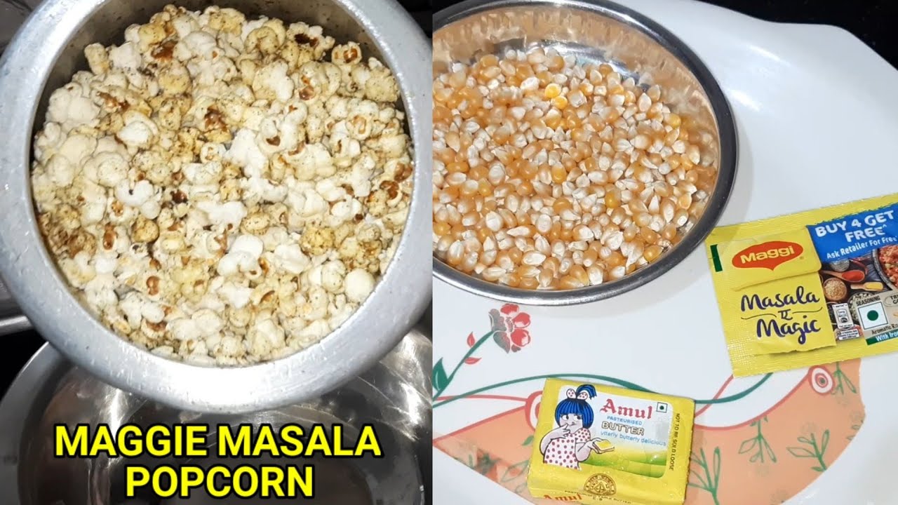Maggi Masala Popcorn Recipe | Homemade Masala Popcorn Recipe - YouTube