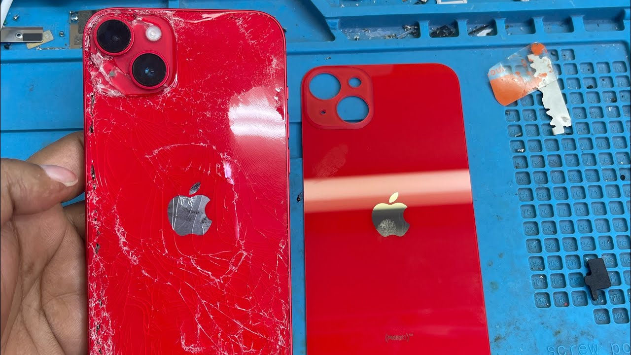 Replacement for iPhone 14 Plus Back Cover Glass Back - Red how to fix ...