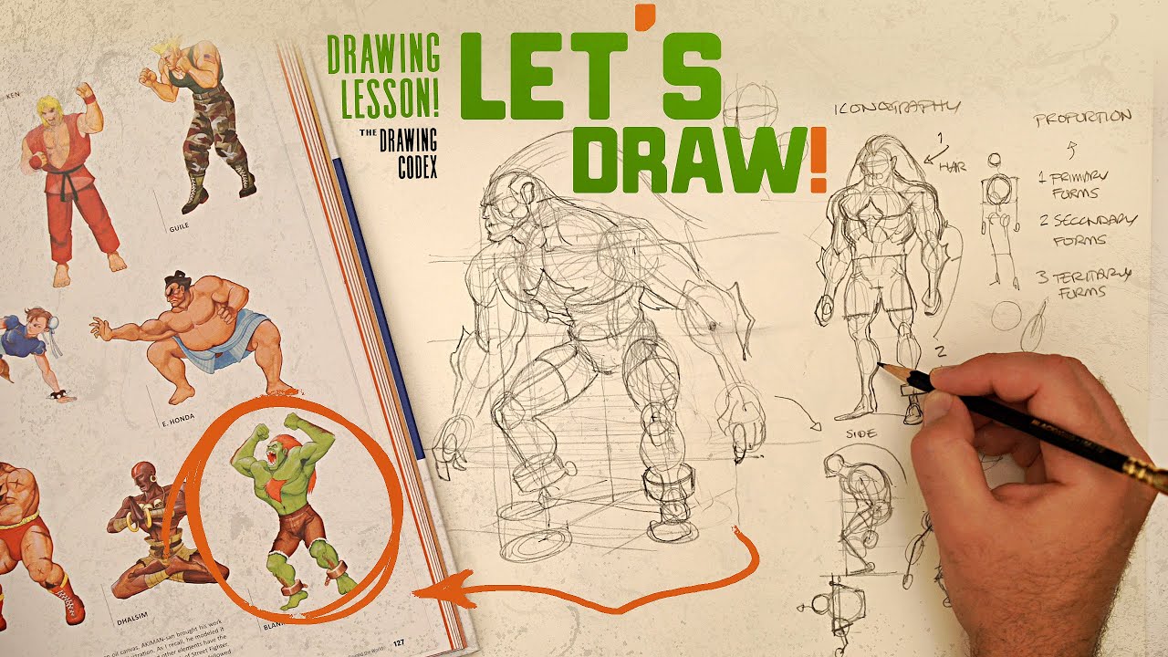 Learning to Draw Blanka from STREET FIGHTER II - YouTube