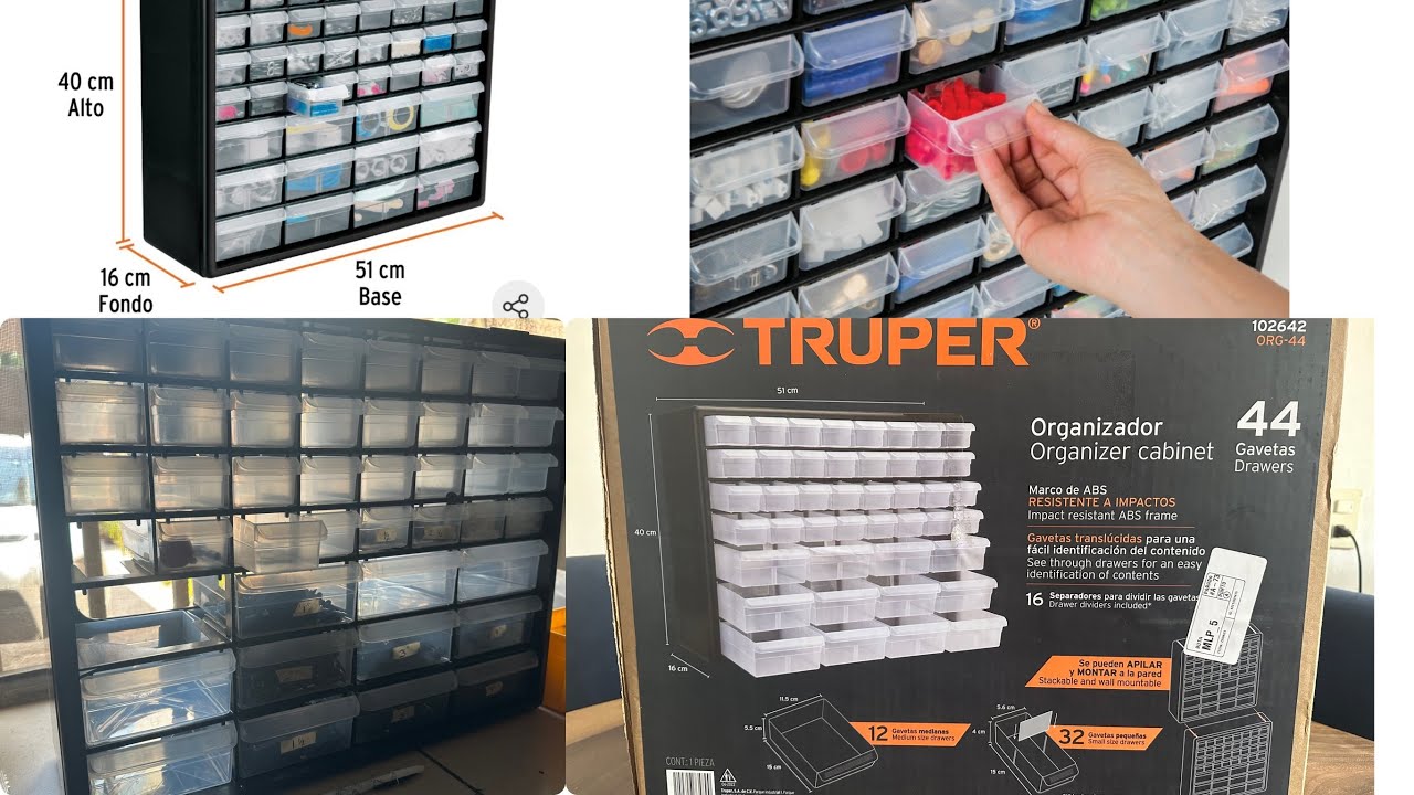 Así llega Organizador TRUPER 44 gavetas o cajitas - YouTube