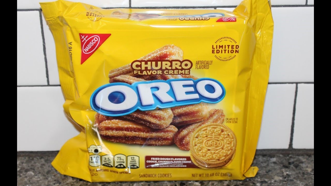 LIMITED EDITION Churro Flavor Crème Oreo Cookie Review - YouTube