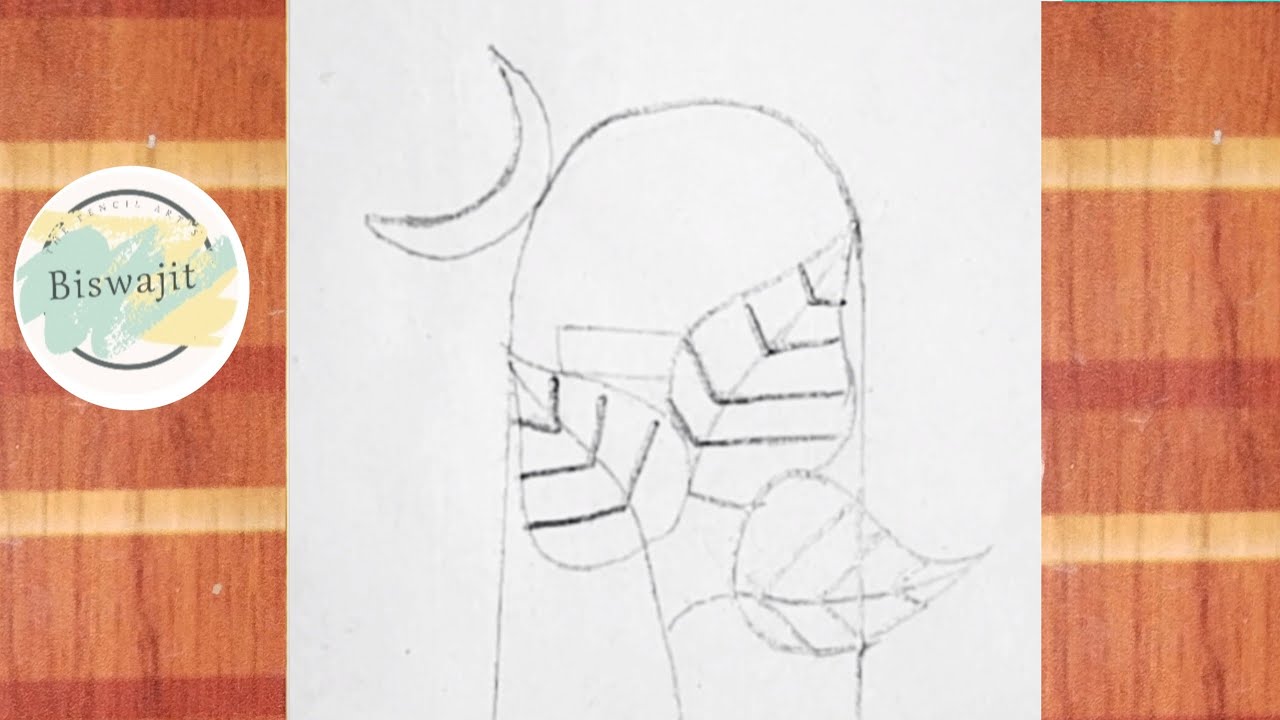 Shivling Beautiful Drawing | Shiva face moon drawing | easy lord ...