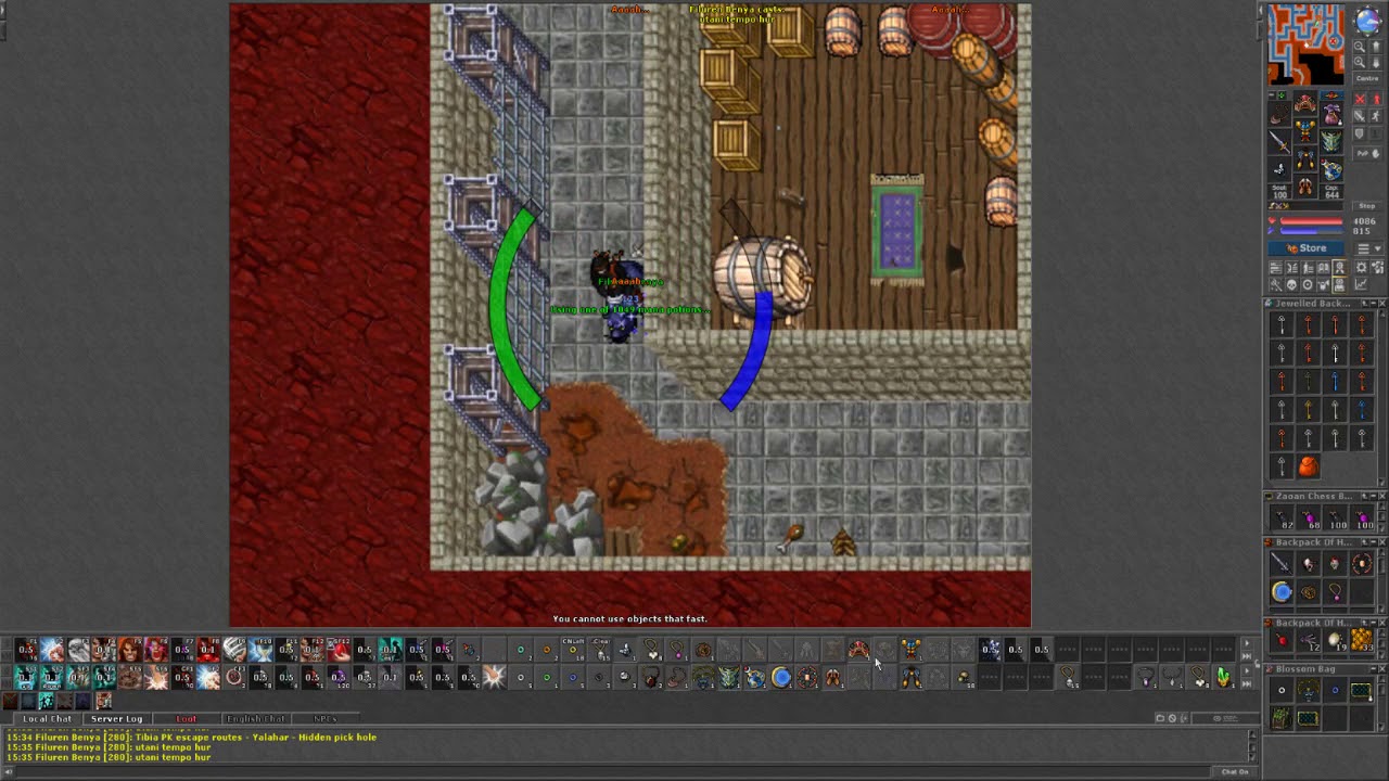 Tibia PK escape routes - Yalahar - Hidden pick hole - YouTube