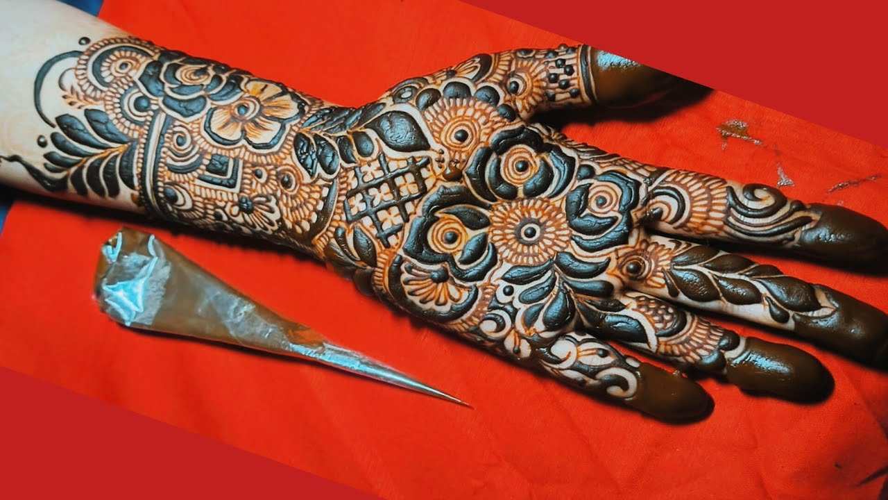 best kafif mehndi design for hands/ simple mehndi design front hand ...