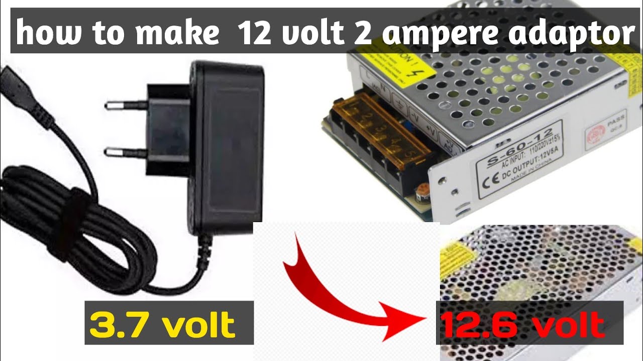 How to make 12 volt 2 ampere adaptor || using mobile chargers || At ...