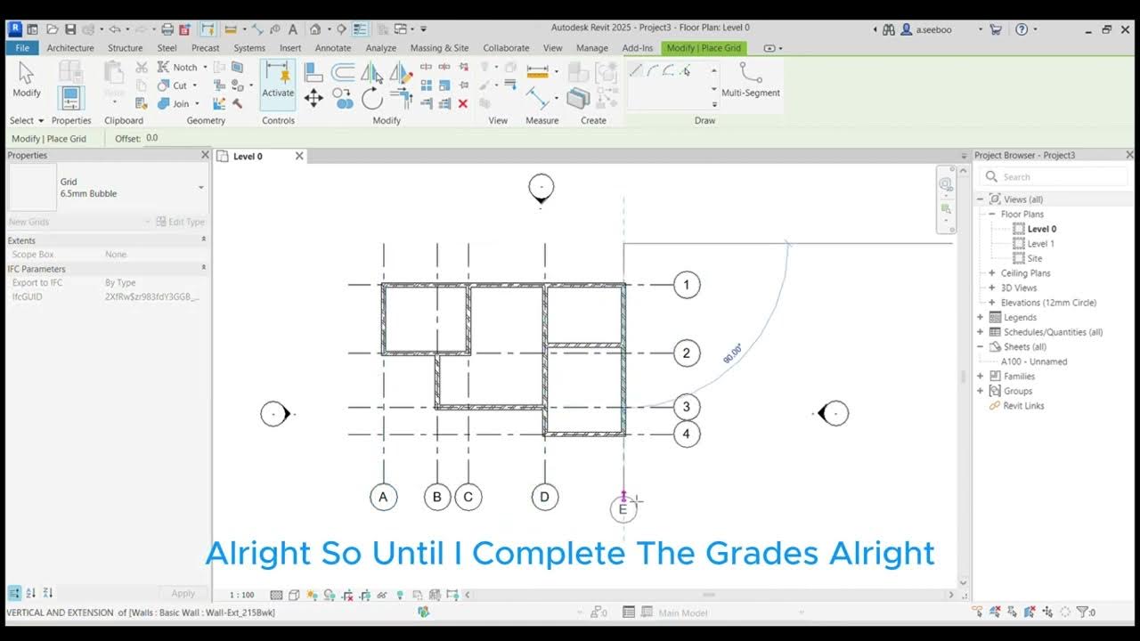 Adding Gridlines to a Project in Revit Architecture - YouTube