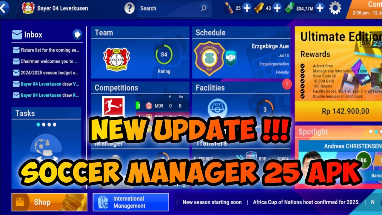 NEW!!! APK SOCCER MANAGER 2025. - YouTube