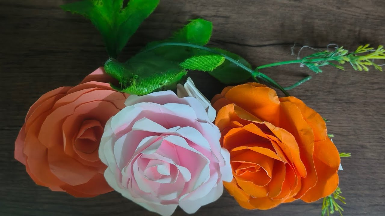 Diy Easy Paper Rose How To Make Paper Roses Youtube