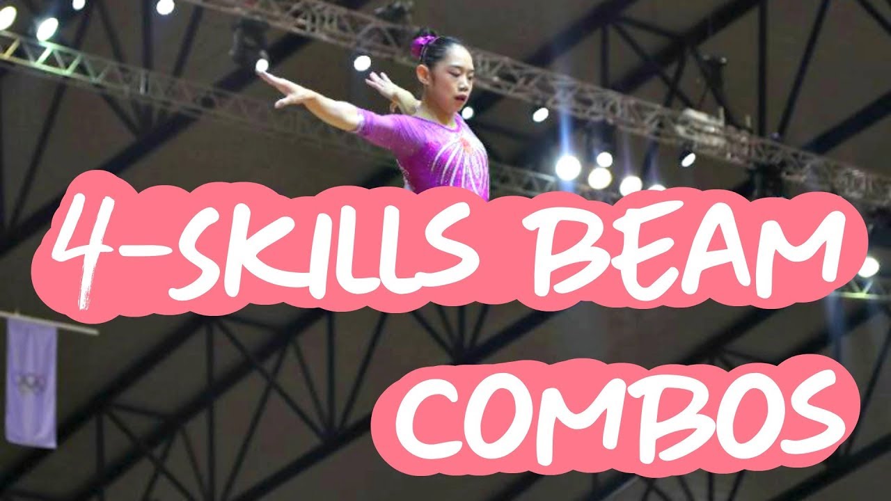 Gymnastics - 6 Amazing 4-Skills Combinations on Beam - YouTube
