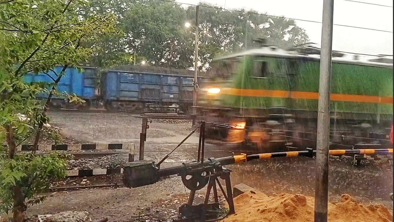 Train in Rain। Beautiful Rainy Day। Railgate Area। Malgari Goods Train ...