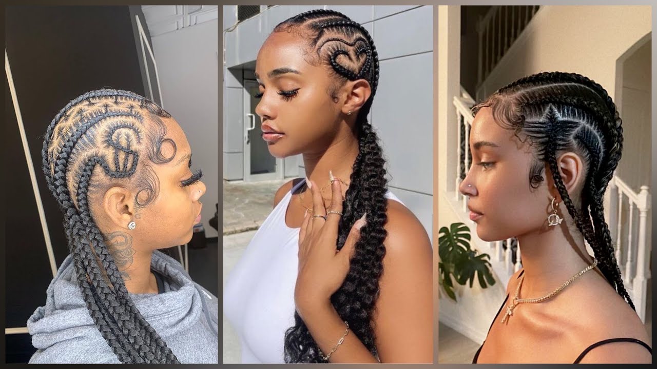Braided Cornrows Compilations | Dollar Sign, Star, and Heart Cornrows ...