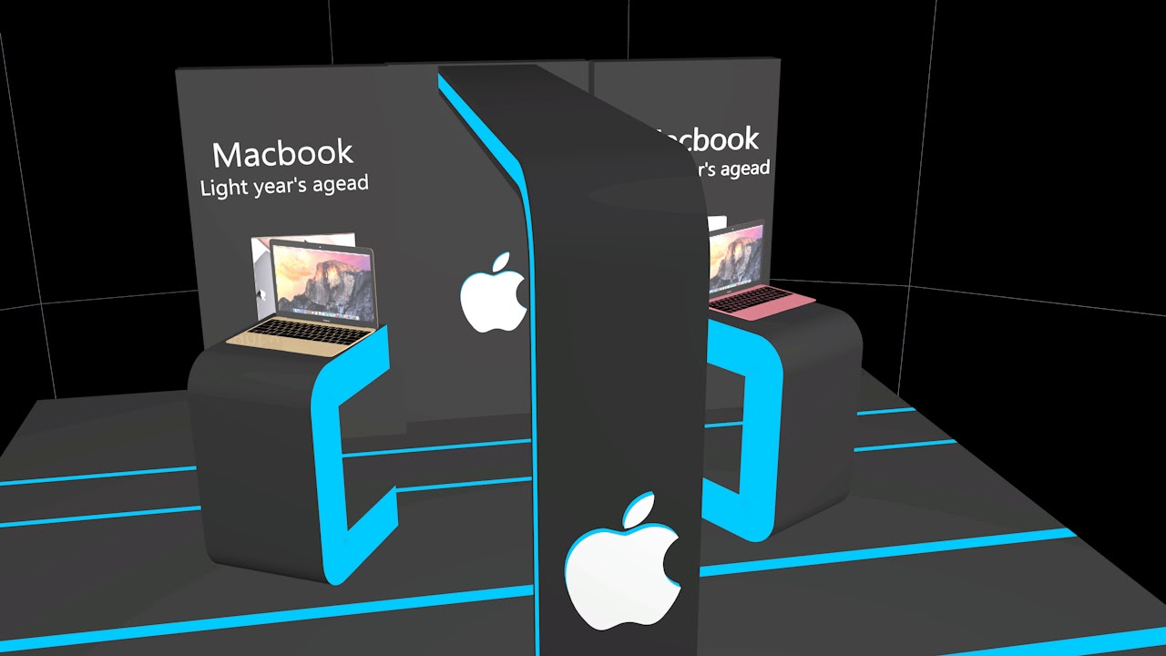 Apple mac book Exhibition Stand create in Cinema 4D Tutorial - YouTube