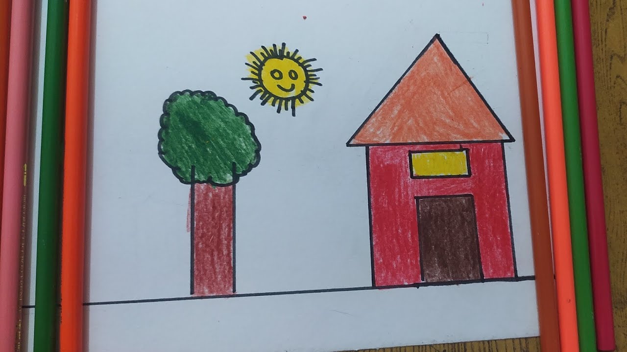 Drawing House Form Shapes , Easy acrylic painting for kids | Art and ...