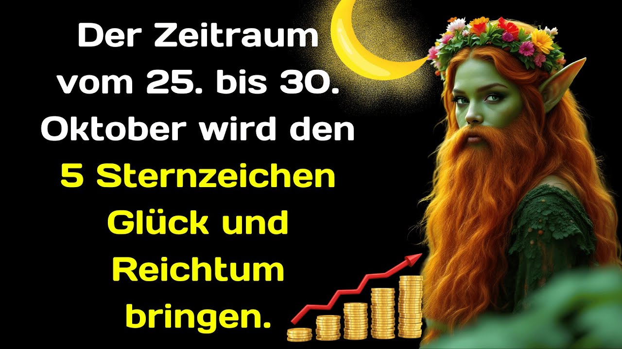 Der Zeitraum vom 25 bis 30 Oktober wird den 5 Sternzeichen Glück und ...