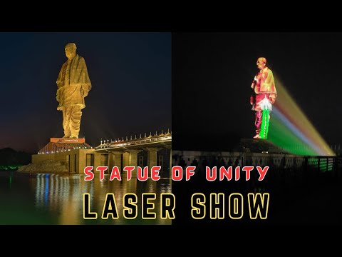 Statue of unity night show | Statue of unity laser show | Statue of ...