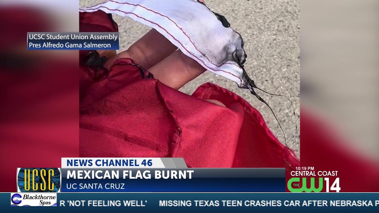 Mexican flag burned at UC Santa Cruz during move-in weekend - YouTube
