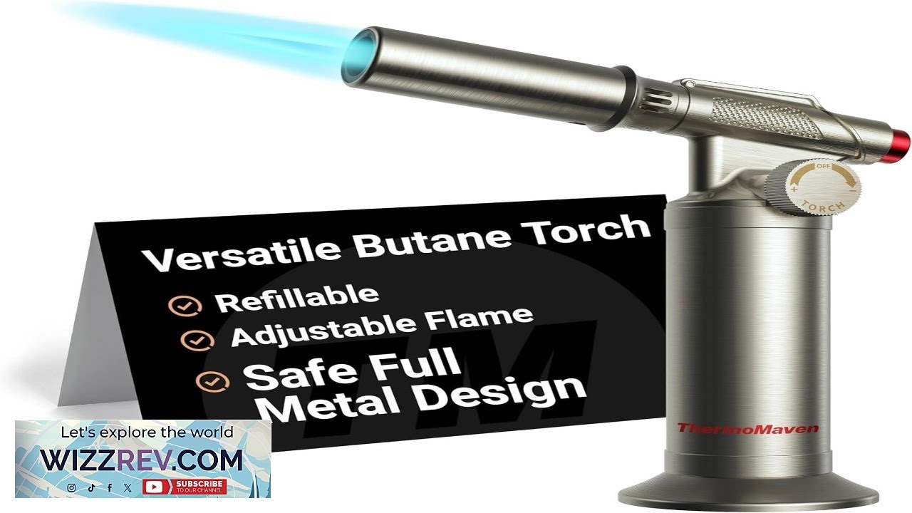 Metal Butane Torch Kitchen Torch Lighter Refillable Cooking Blow Torch ...