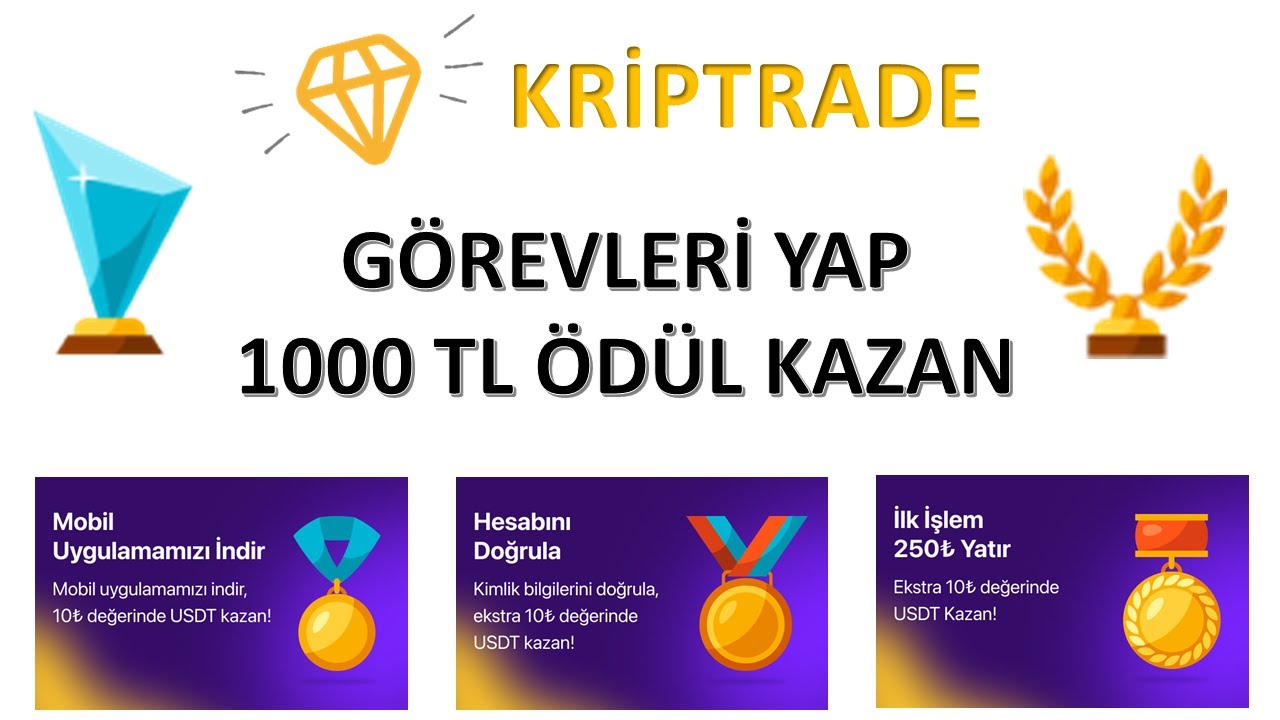 KripTrade Borsası Kullanıcılarına 1000 ₺ 'ye Kadar Ödül Dağıtıyor (Toplam 11 Görev) - YouTube