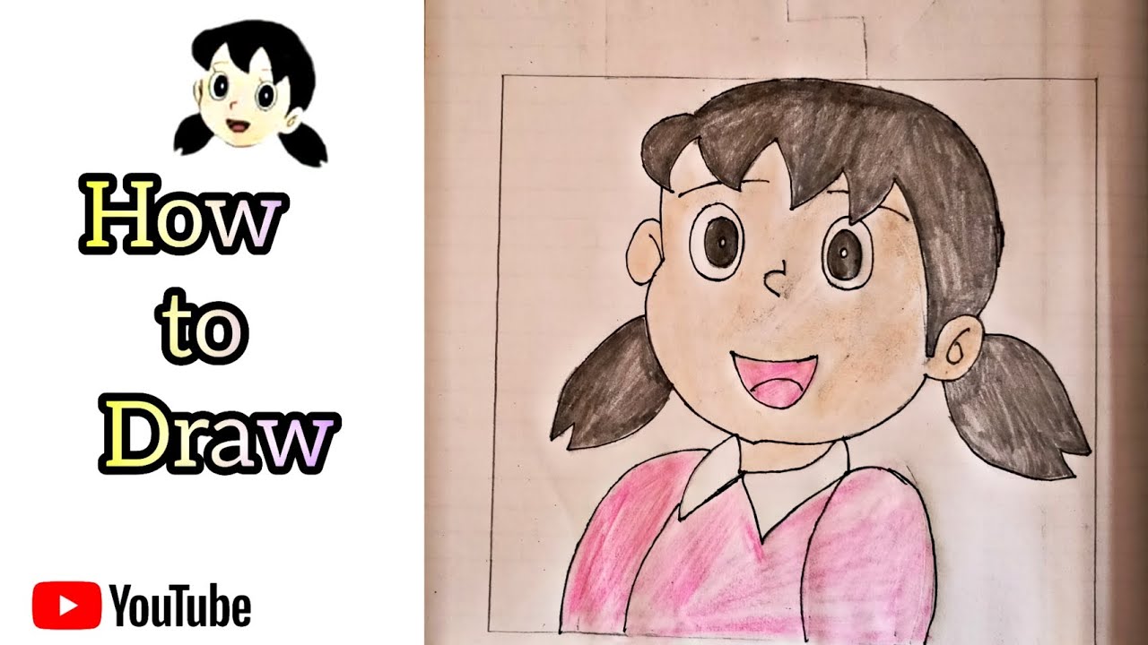 How to Draw Shizuka 💕| Easy Drawing Tutorial for Beginners... - YouTube