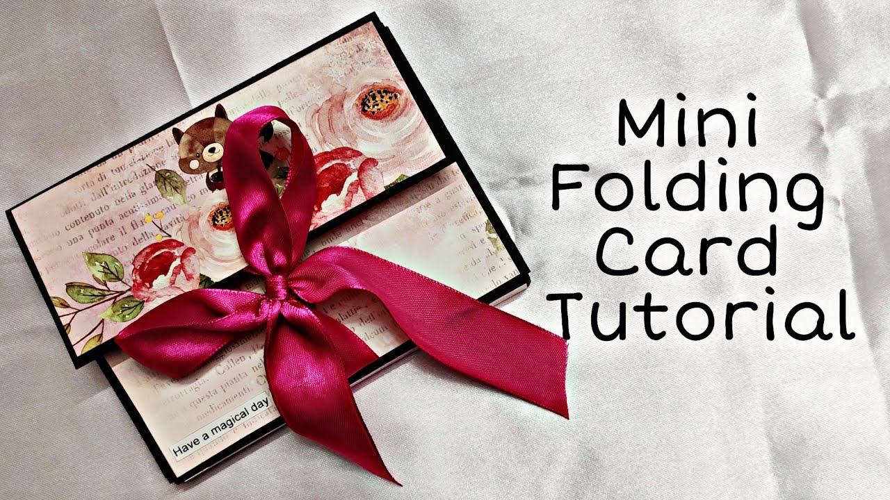 How to Make Mini Folding Card | Handmade Folding Card Tutorial - YouTube