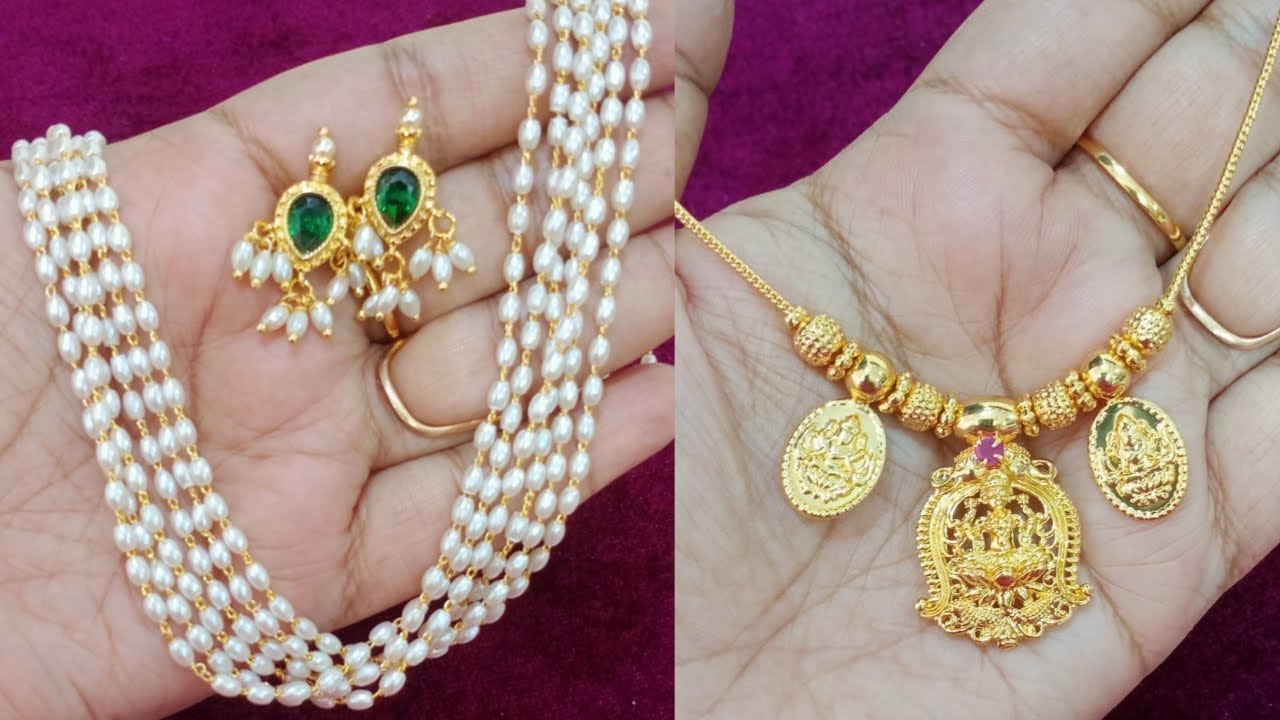Ruby sets peral haralu gold designs:6305160580 - YouTube