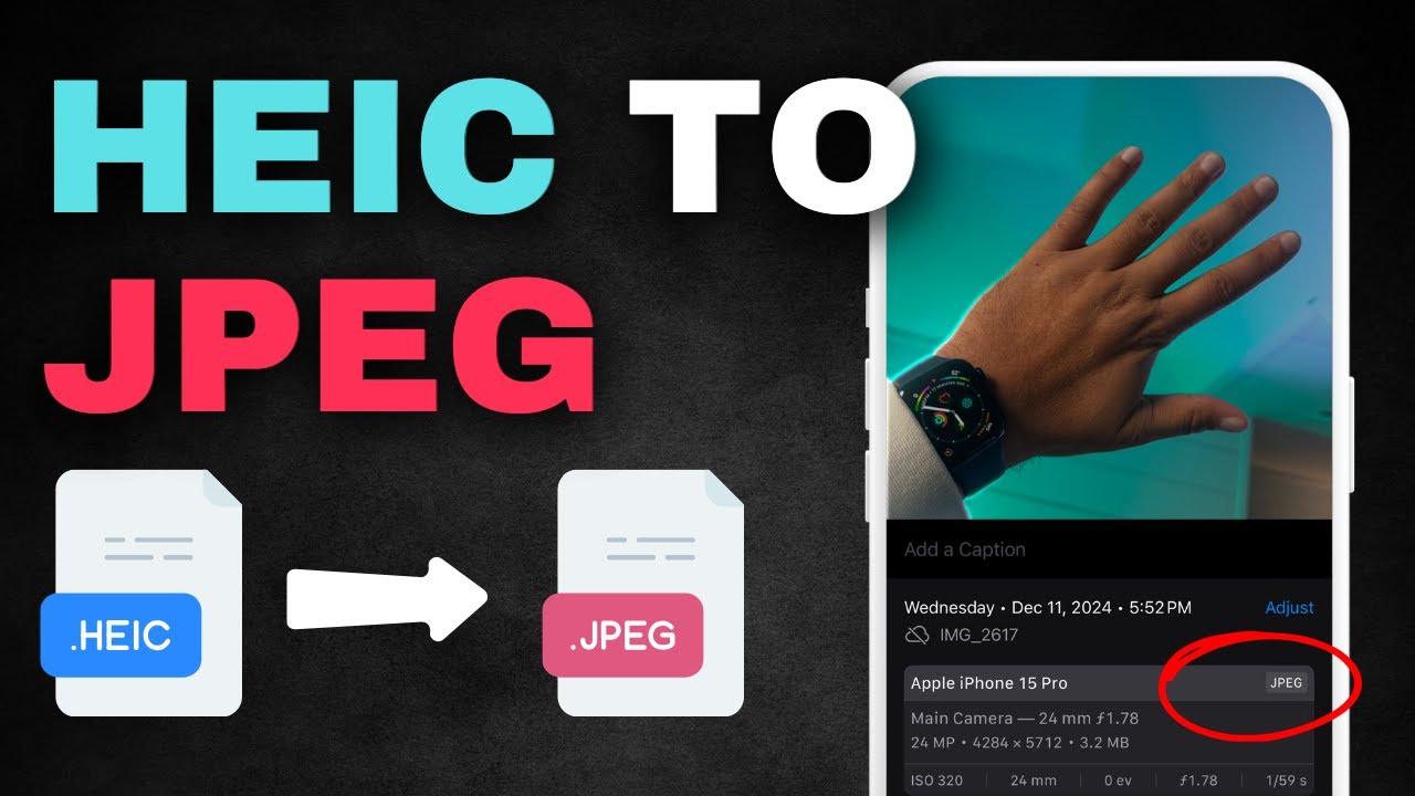 Fix iPhone Photo Format: HEIC to JPEG Tutorial on iPhone - YouTube